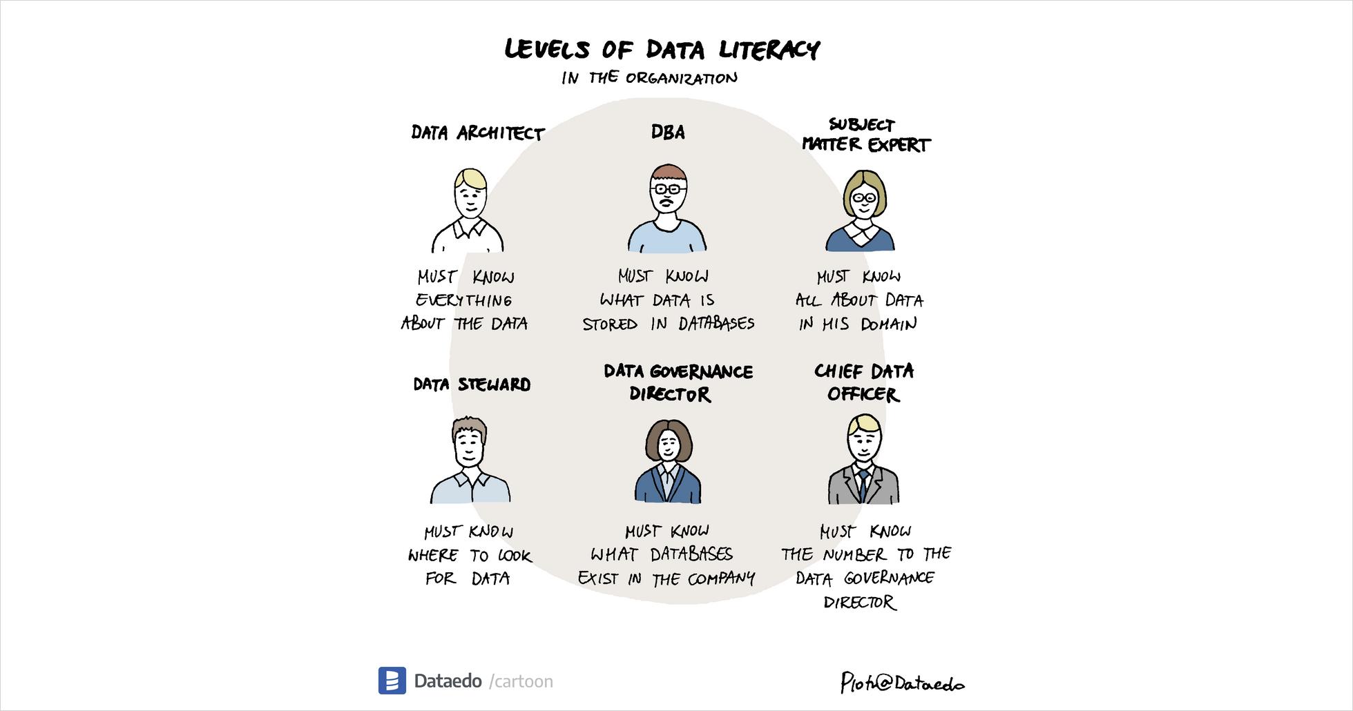 Levels of Data Literacy in Organization - Dataedo Data Cartoons