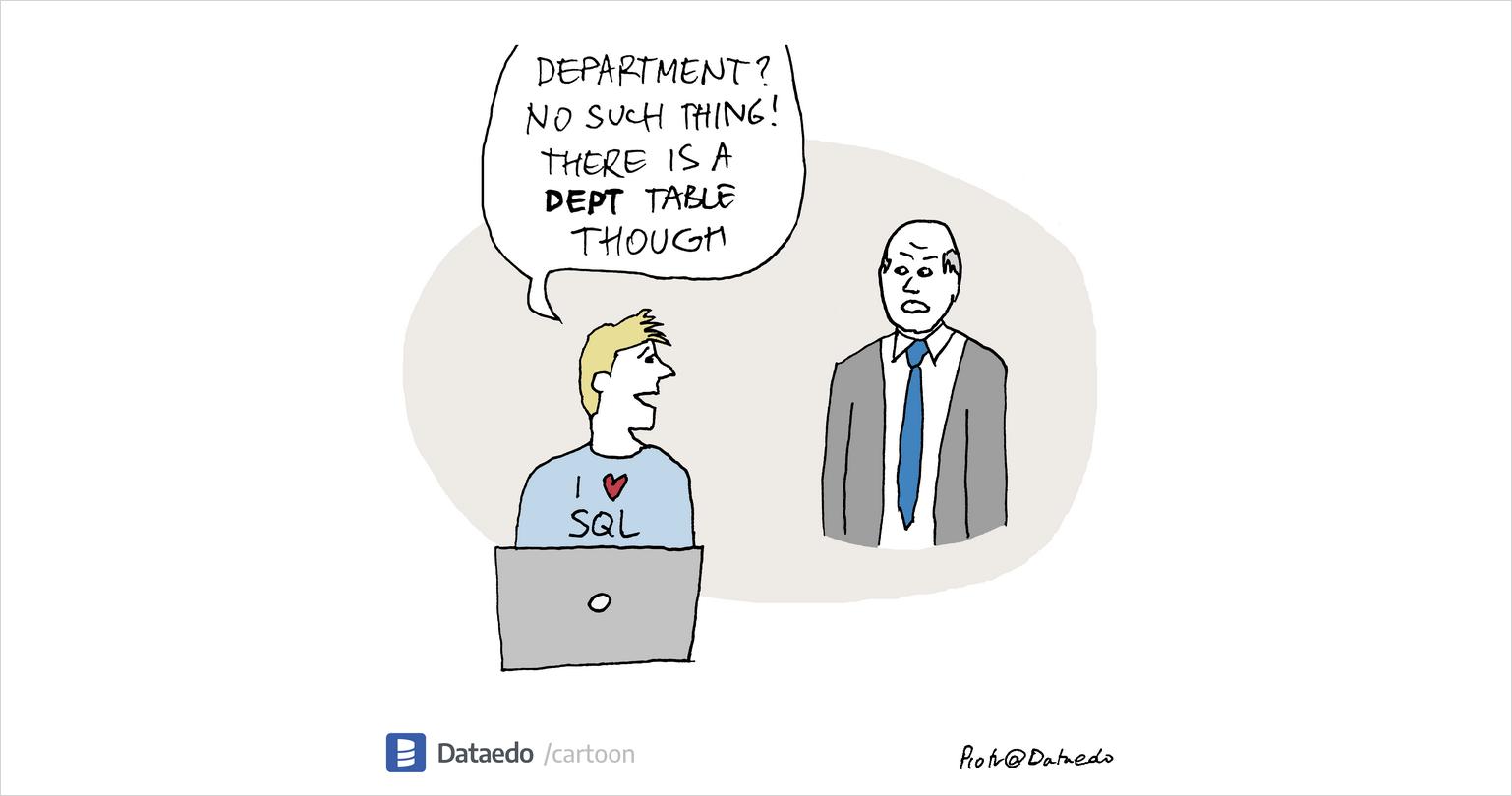 No such thing as a 'Department'? - Dataedo Data Cartoons