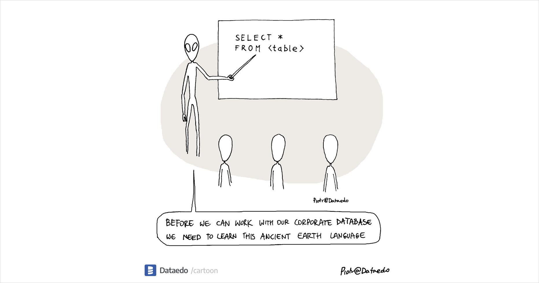 Earth Query Language - Dataedo Data Cartoons