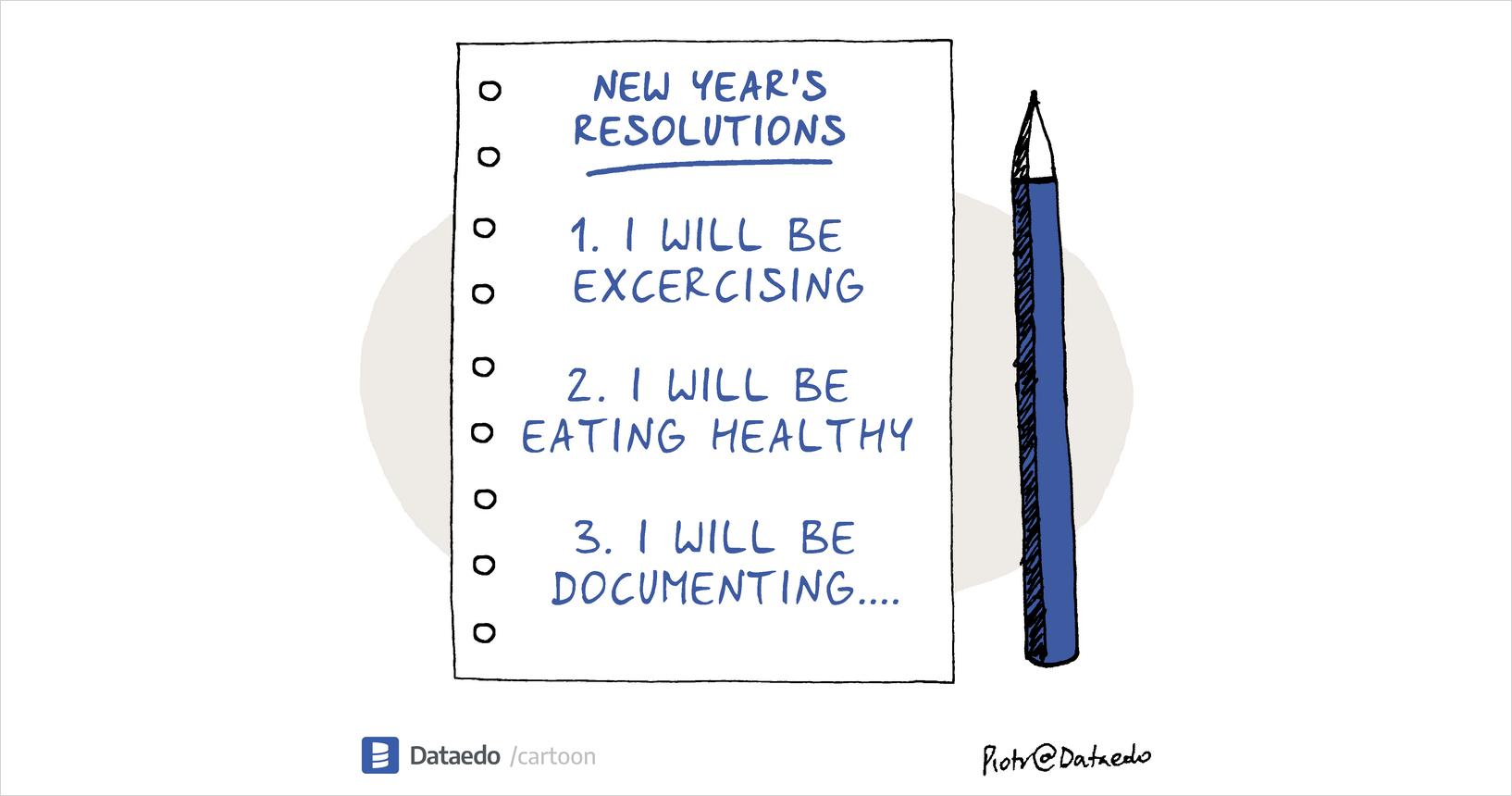 New Year's Resolutions - Dataedo Data Cartoons
