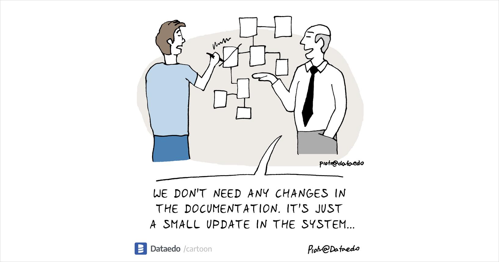 Just a small system update - Dataedo Data Cartoons