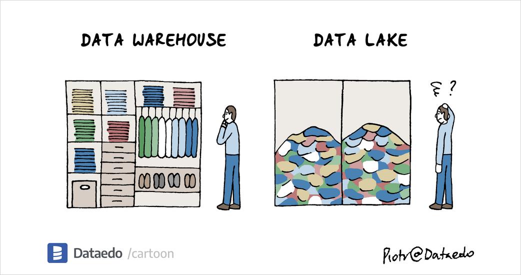Data Warehouse vs Data Lake #1: The wardrobe - Dataedo Data Cartoons