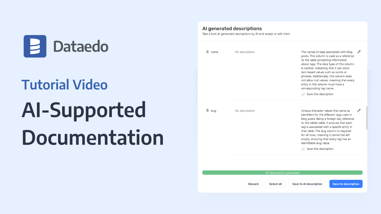 AI-Supported Documentation - Dataedo